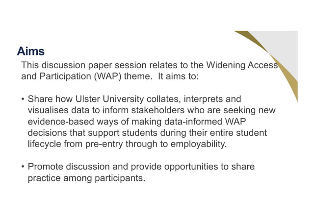 Widening Access and Participation Dashboards for Data Informed Decision ...