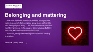 Beyond belonging – building mattering into programme design, Rebecca ...