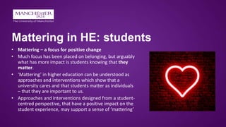 Beyond belonging – building mattering into programme design, Rebecca ...