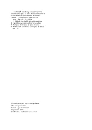 Sedacion paliativa terminal | PDF