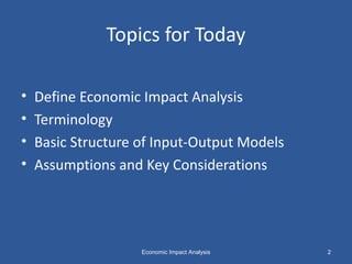The Basics of Economic Impact Analysis | PDF