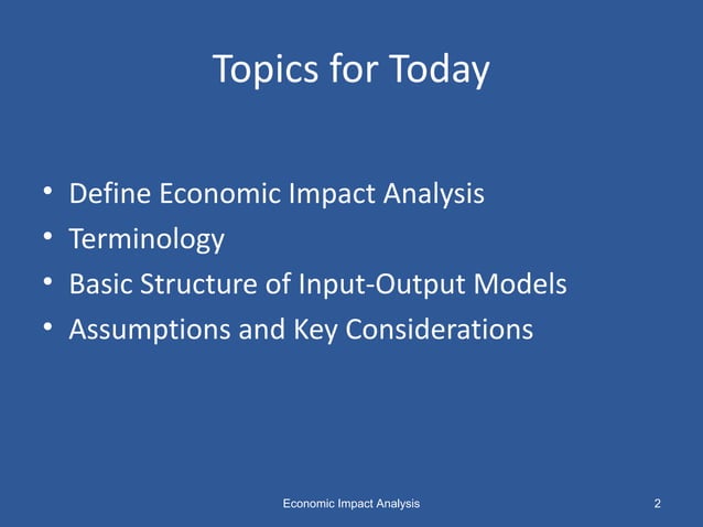 The Basics Of Economic Impact Analysis the-basics-of-economic-impact-analysis
