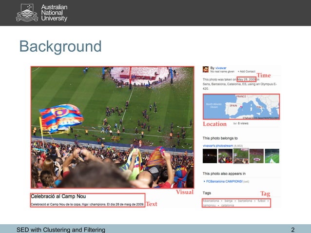 ANU @ MediaEval 2011 Social Event Detection | PPT