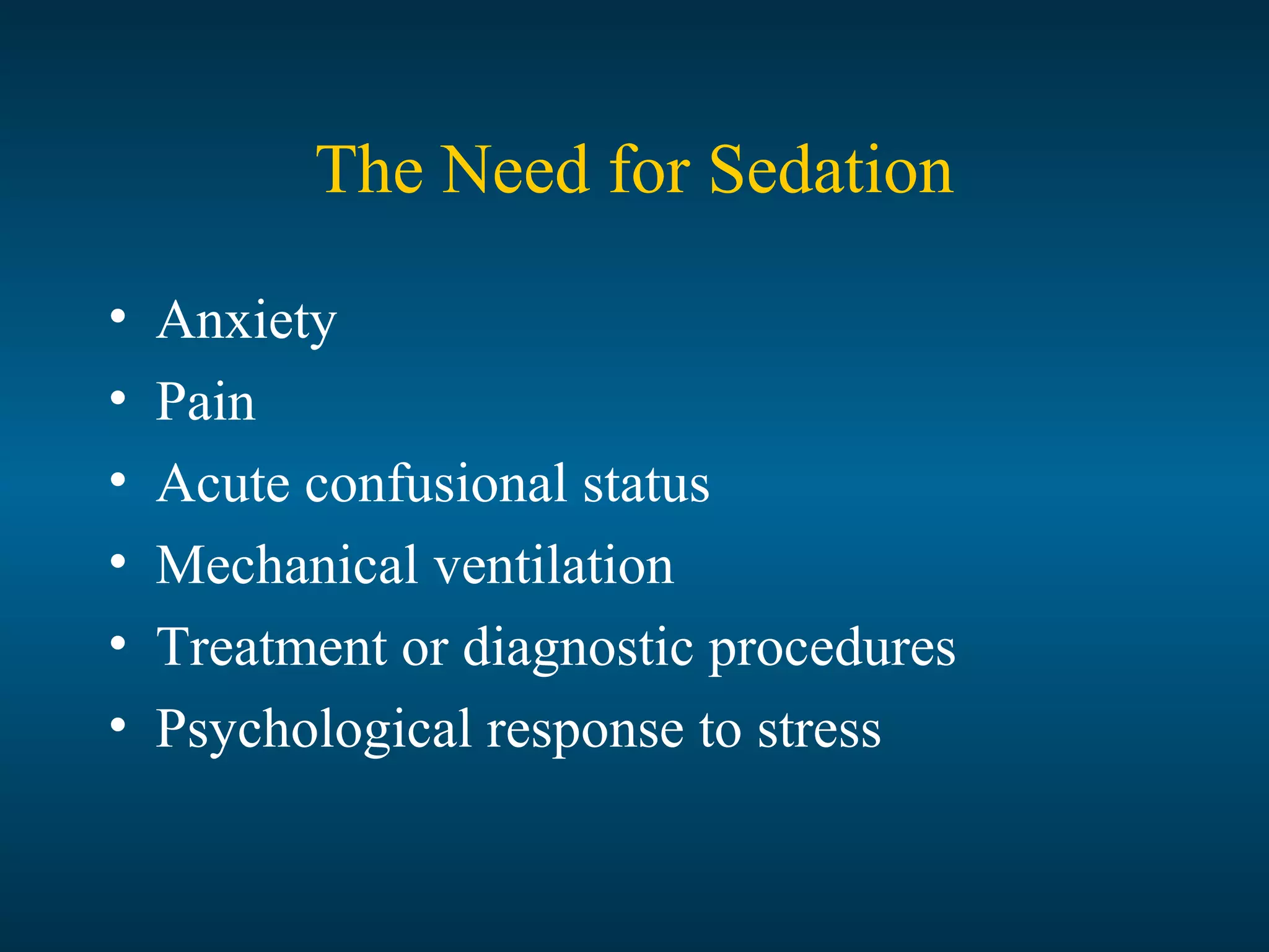 Sedation analgesia in icu | PPT
