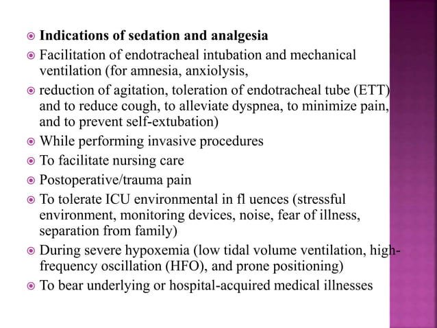Sedation and analgesia | PPTX | First Aid | Injuries