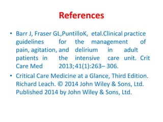 Sedation and analgesia | PPTX