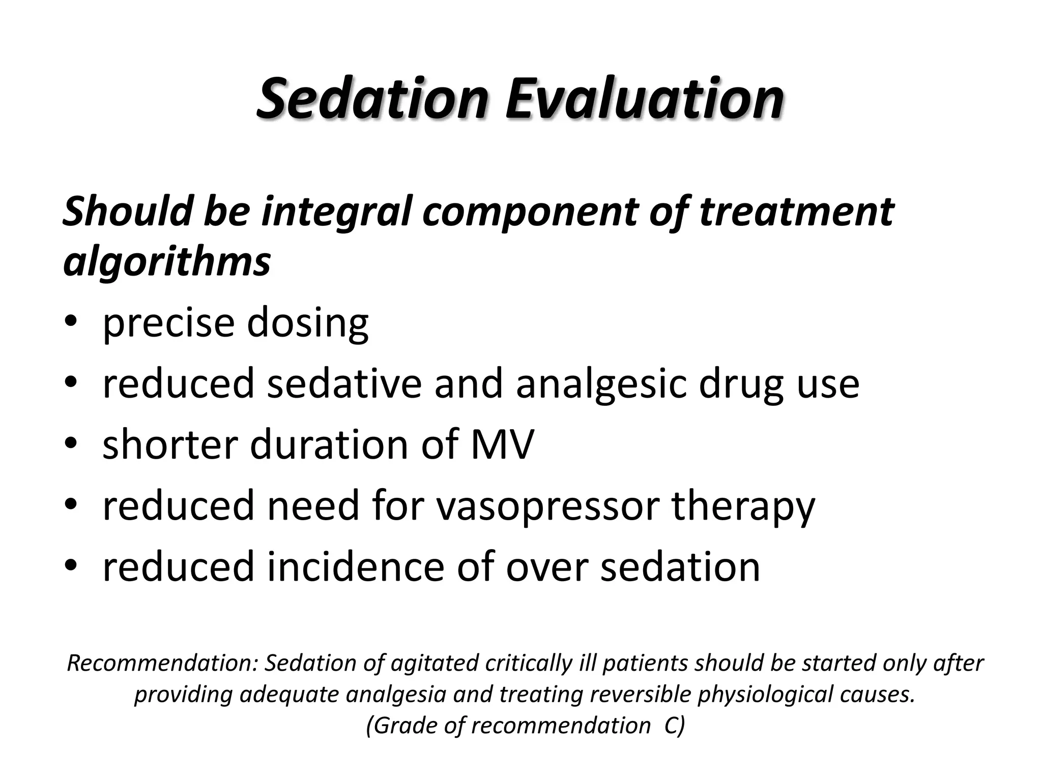 Sedation and analgesia in ICU | PPTX