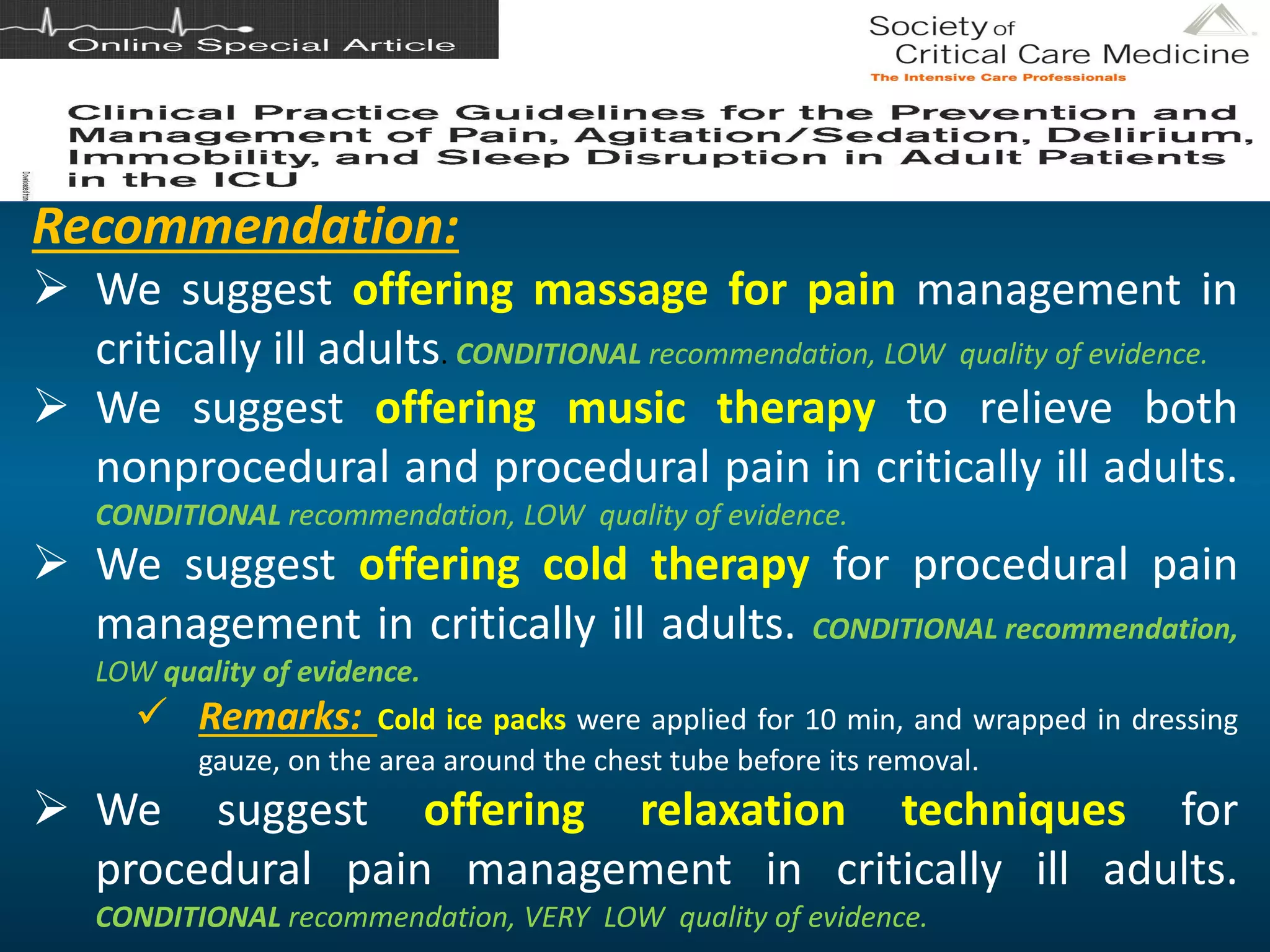 Sedation and analgesia in icu | PDF