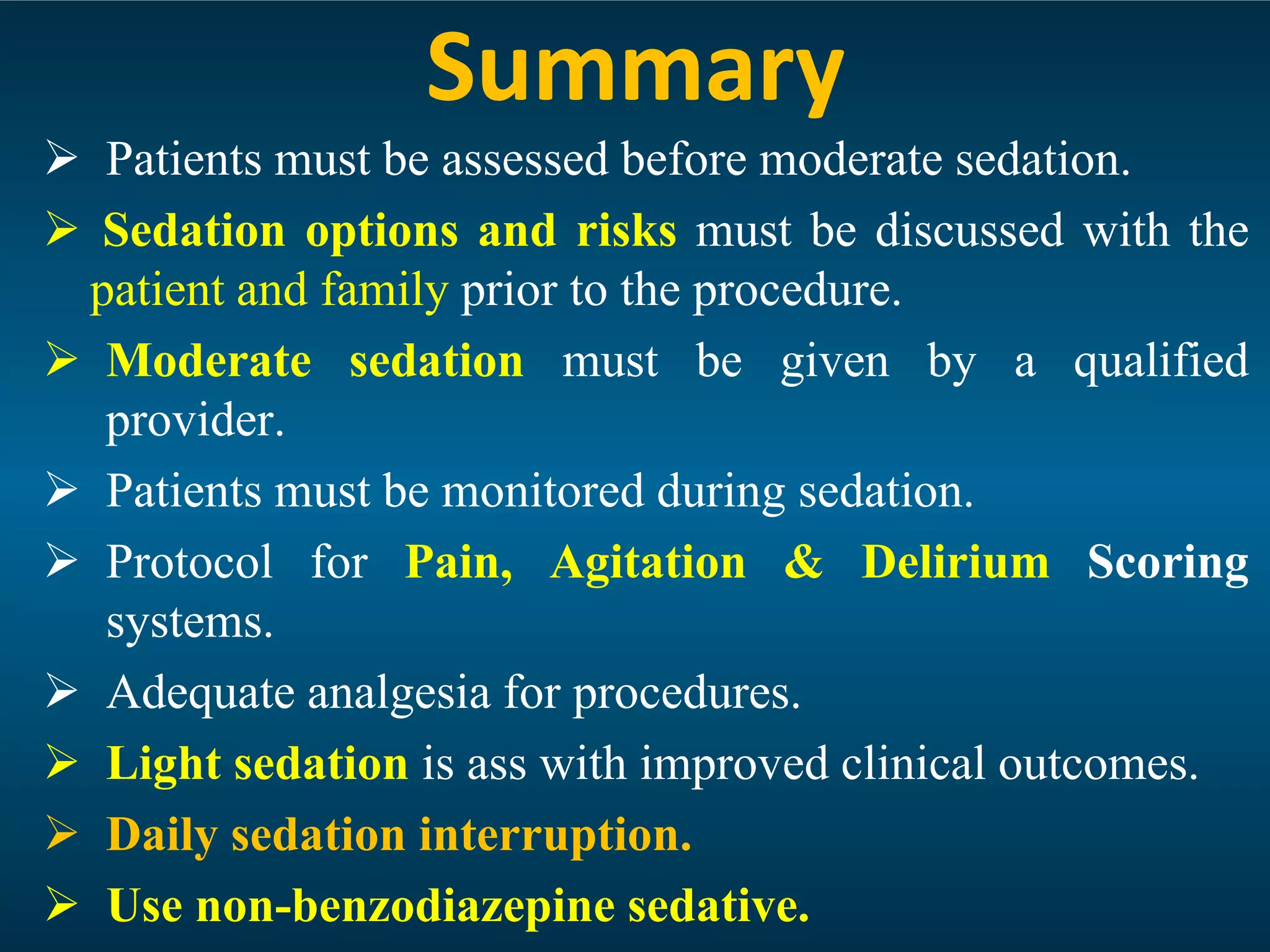 Sedation and analgesia in icu | PDF