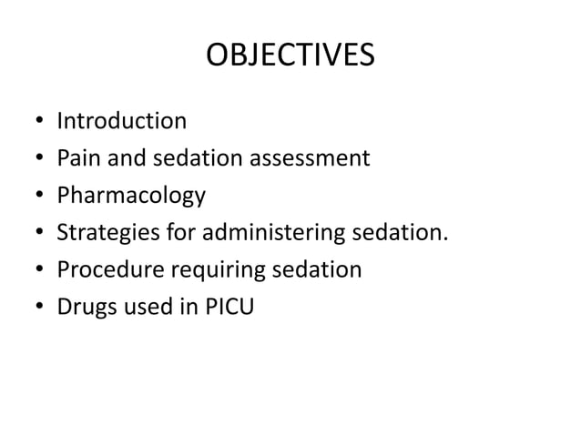 Sedation and analgesia in picu | PPTX