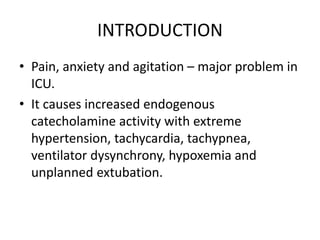 Sedation and analgesia in picu | PPTX