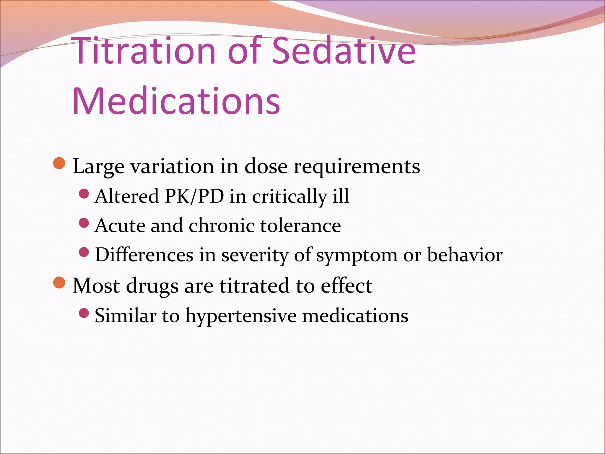 Art of sedation in icu | PPT