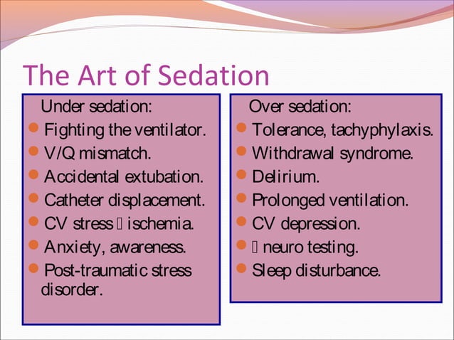Art of sedation in icu | PPT | Lung and Respiratory Health | Diseases ...