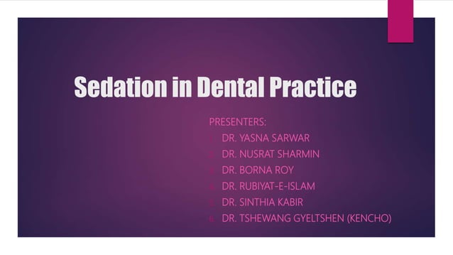 Conscious Sedation in Dental Practice | PPTX
