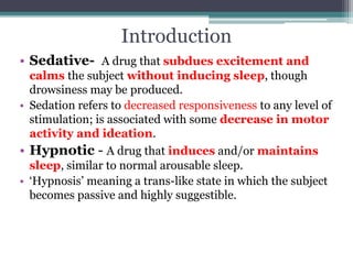 Sedative hypnotics | PPTX