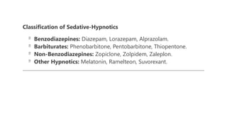 Understanding Sedative-Hypnotics: Pharmacology, Mechanisms, and ...