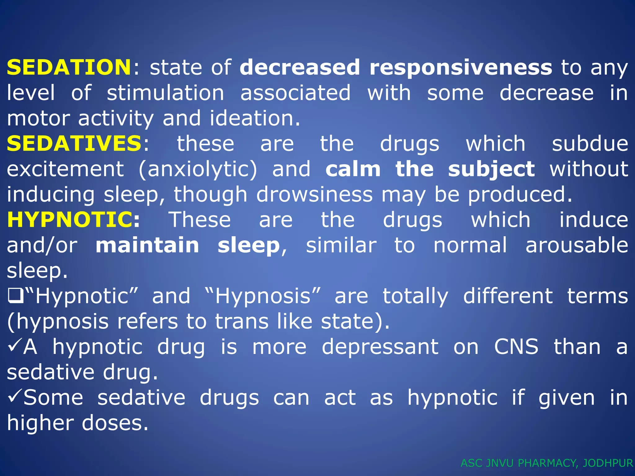 Sedative and hypnotic drug | PPTX