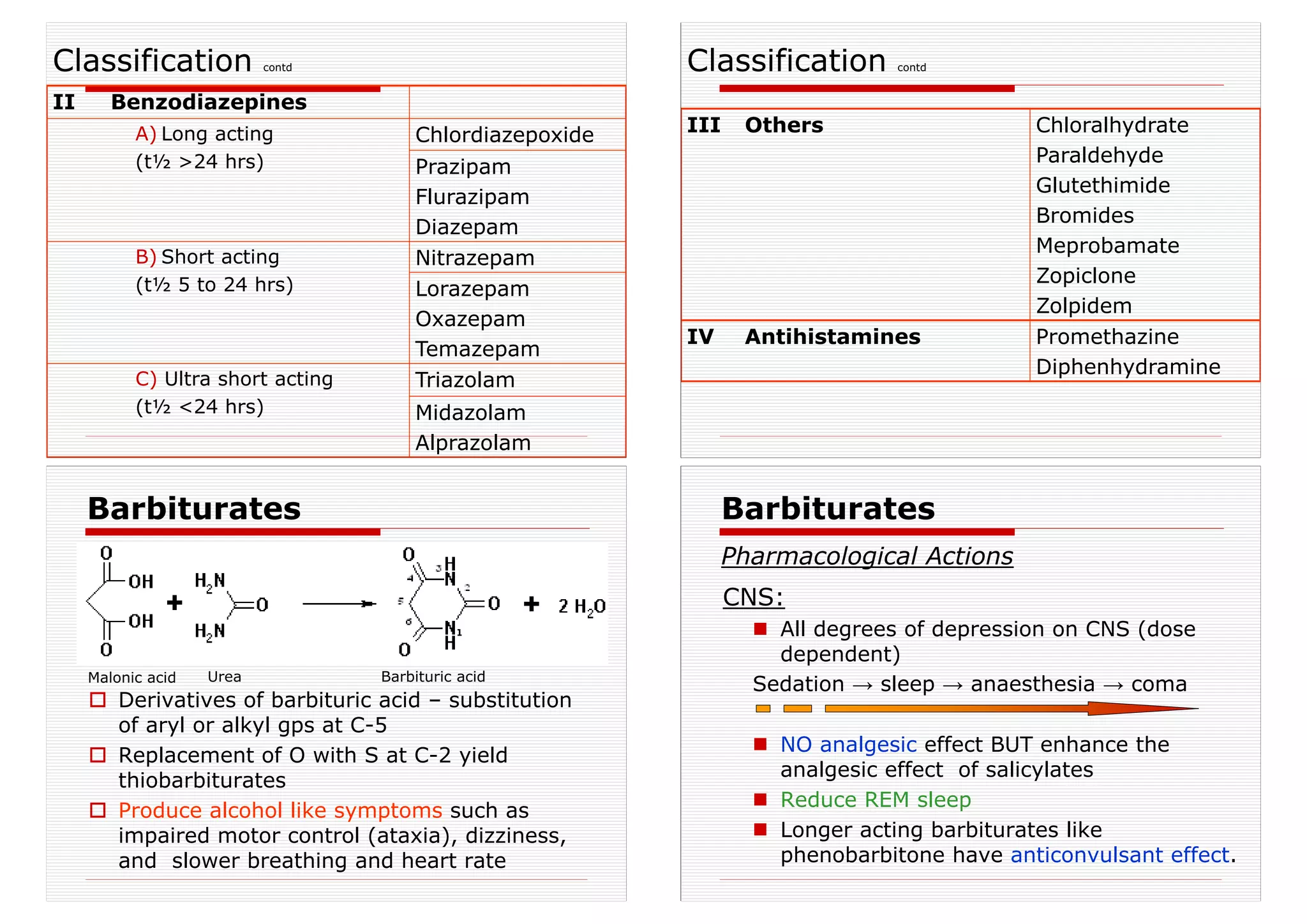 Sedative hypnotic notes | PDF