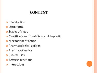 Sedatives and hypnotics | PPTX