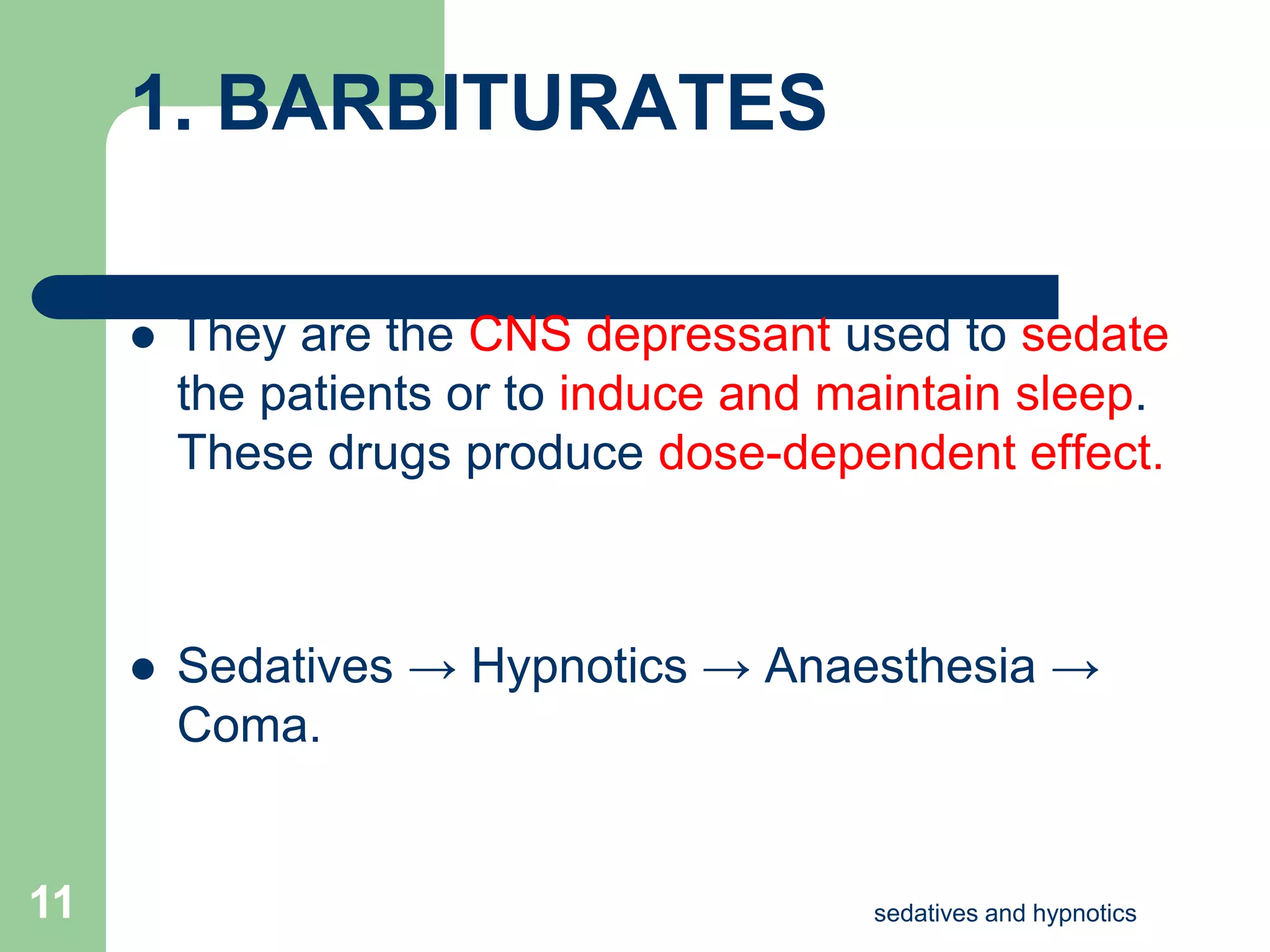 Sedatives and hypnotics drugs ppt by kashikant yadav | PPTX