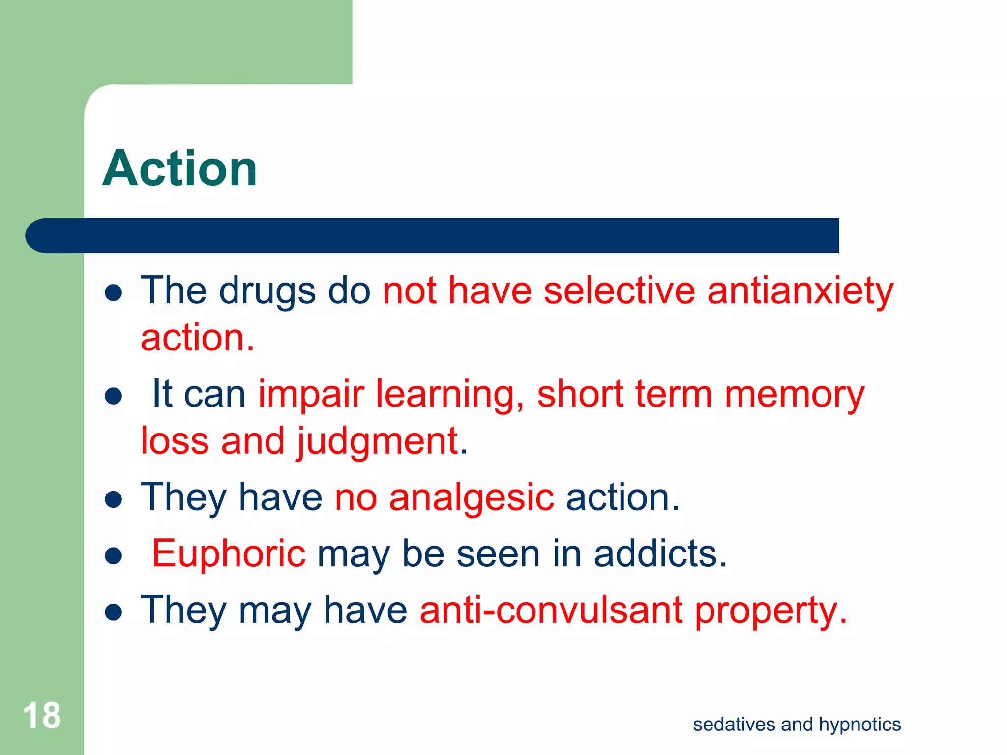 Sedatives and hypnotics drugs ppt by kashikant yadav | PPTX