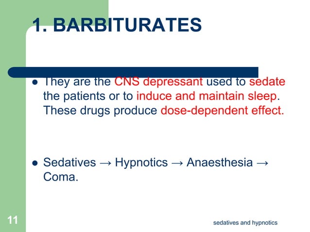 Sedatives and hypnotics drugs ppt by kashikant yadav | PPTX | Illegal Drugs, Tobacco ...