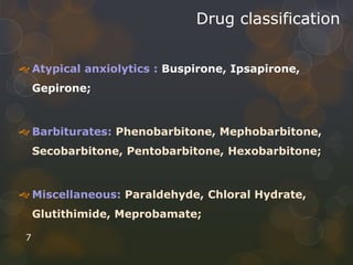 Sedatives, anxiolytics, hypnotics | PPTX