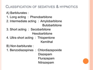 Sedatives and Hypnotics | PPTX