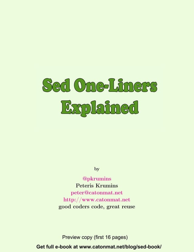 Sed Unix Utility Explained | PDF | Programming Languages | Computing