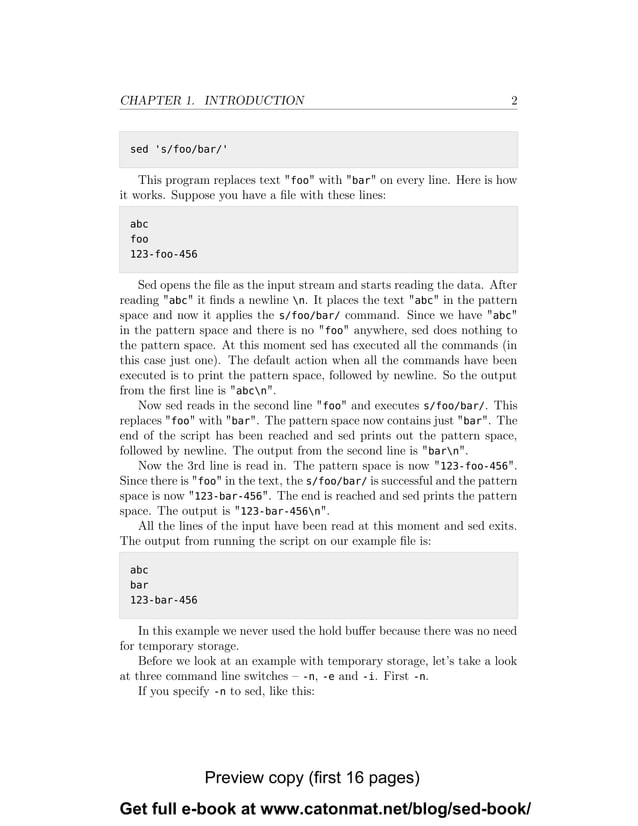 Sed Unix Utility Explained | PDF