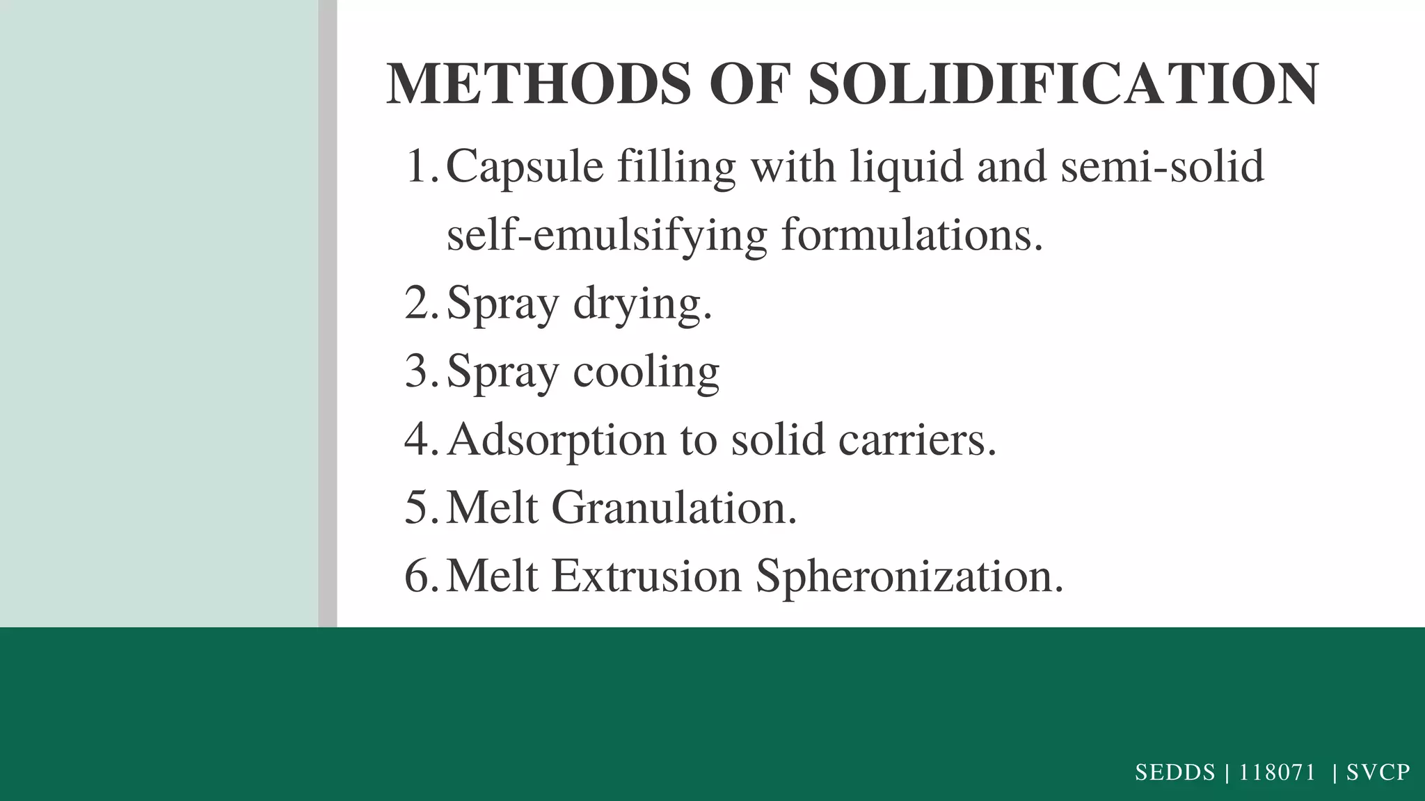 SEEDS- SELF EMULSIFYING DRUG DELIVERY SYSTEMS | PDF