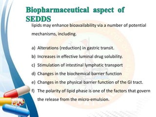 self emulsifying drug delivery system SEDDS | PPTX