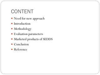 Sedds (self emulsifying drug delivery system) | PDF