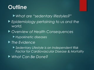 health threats of sedentary lifestyle and its management. | PPT