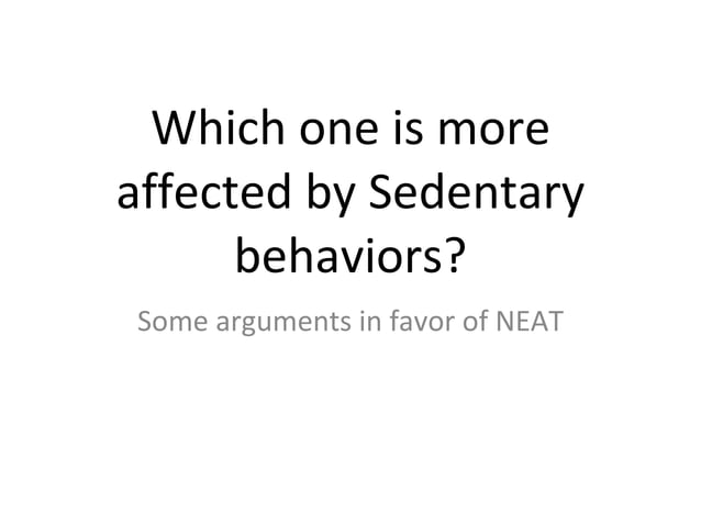 Sedentary behavior and inactivity physiology slideshare presentation | PPT