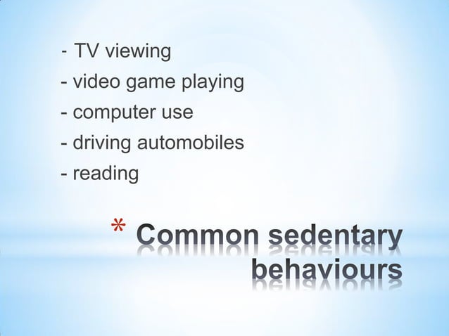 Sedentary behaviour | PDF | Fitness and Exercise | Healthy Living