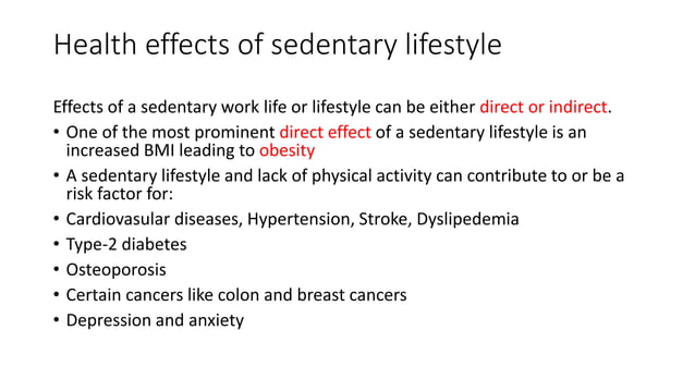 Physiological Consequences of Sedentary lifestyle | PPTX | Endocrine ...