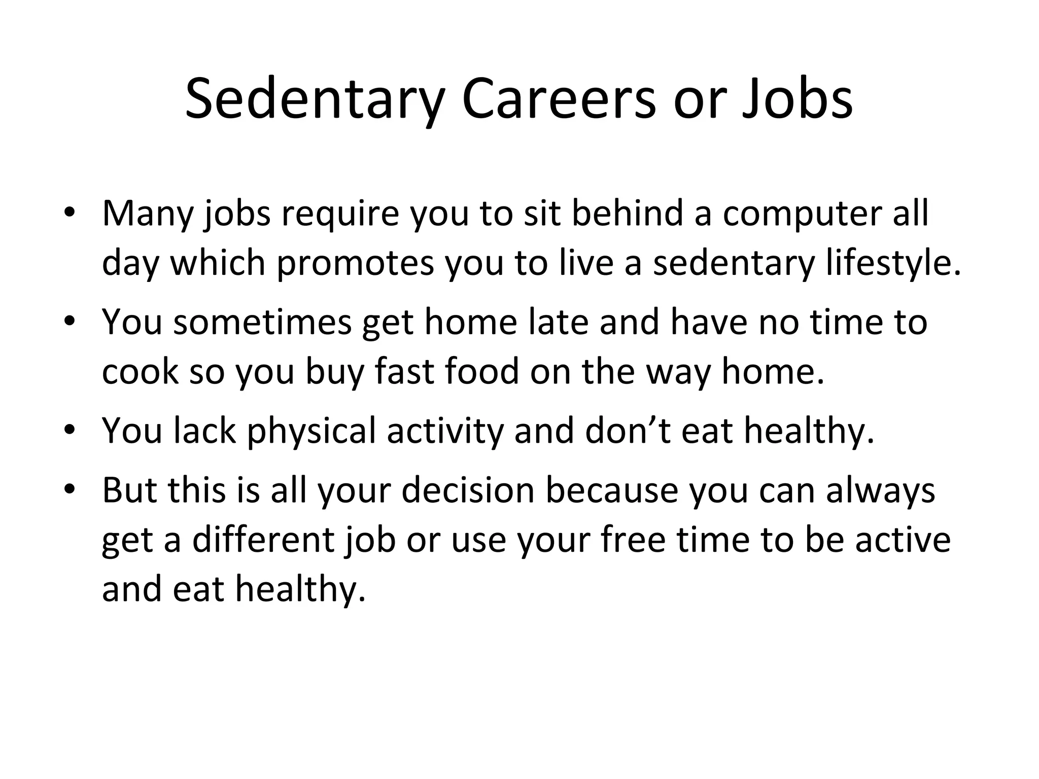 Sedentary Lifestyles Final | PPT
