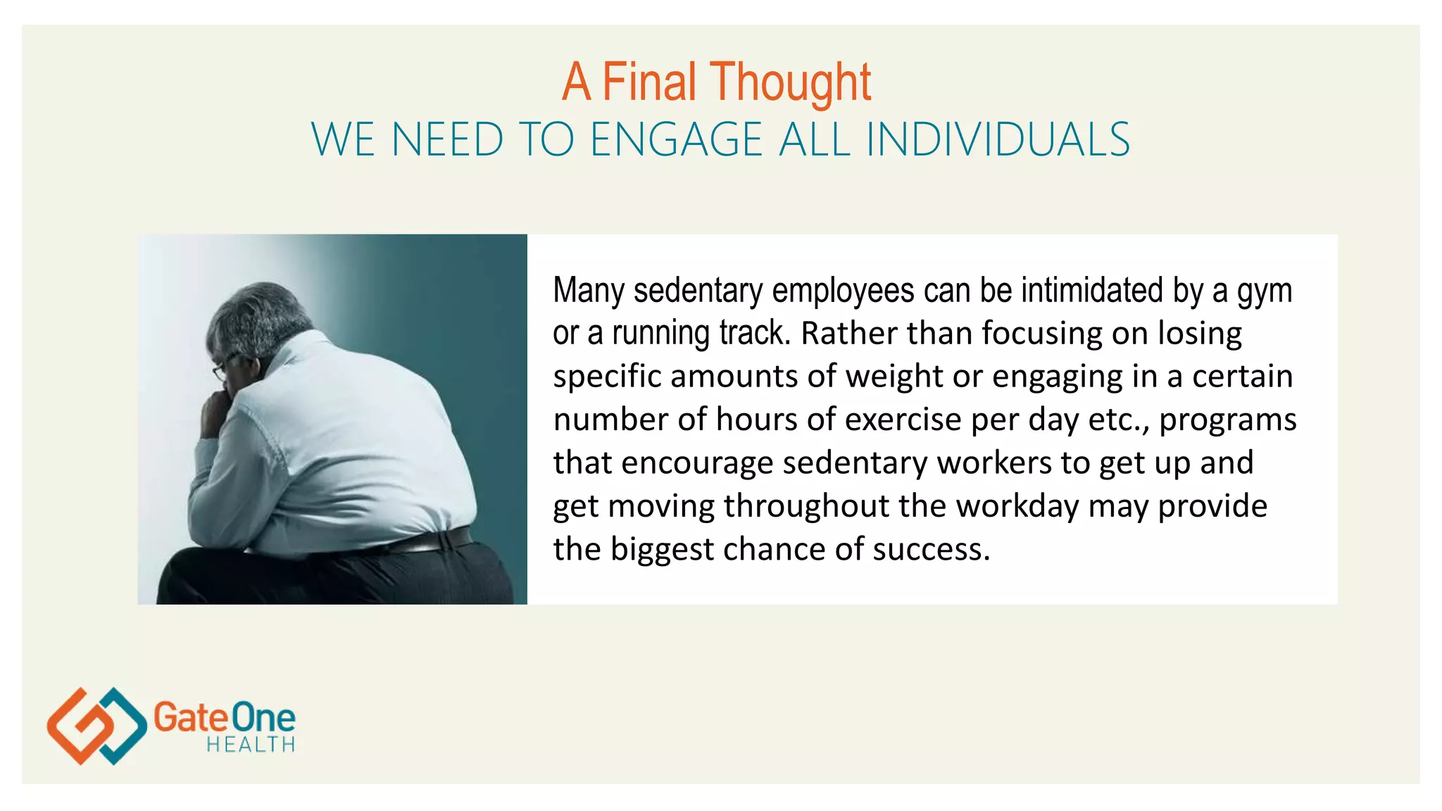 Sedentary workers and the cost to employers | PPTX