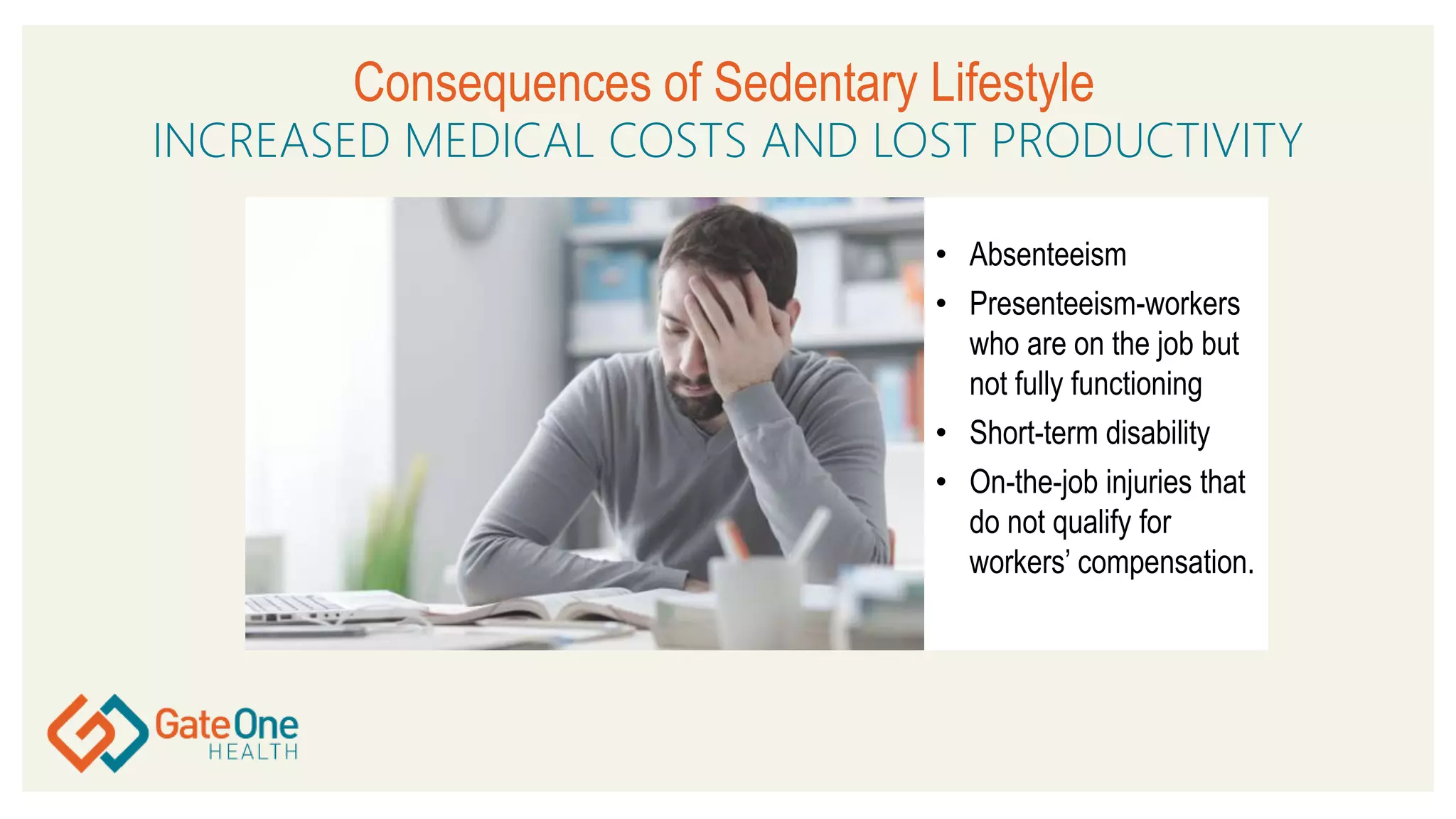 Sedentary workers and the cost to employers | PPTX