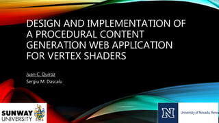 Design and Implementation of a Procedural Content Generation Web Application for Vertex Shaders ...