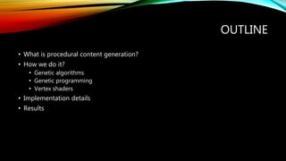 Design and Implementation of a Procedural Content Generation Web Application for Vertex Shaders ...