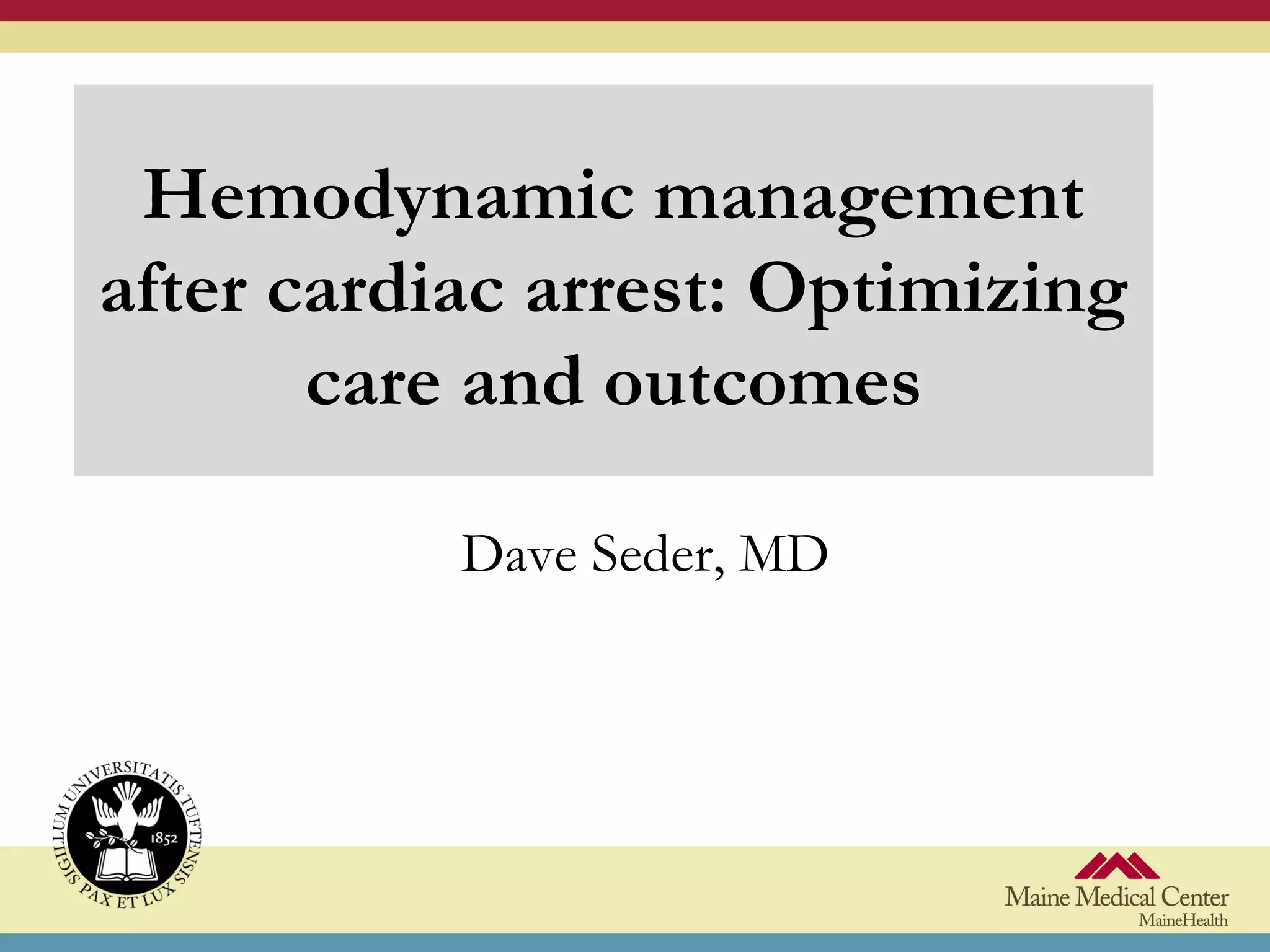 Hemodynamic Management afer Cardiac Arrest | PPT