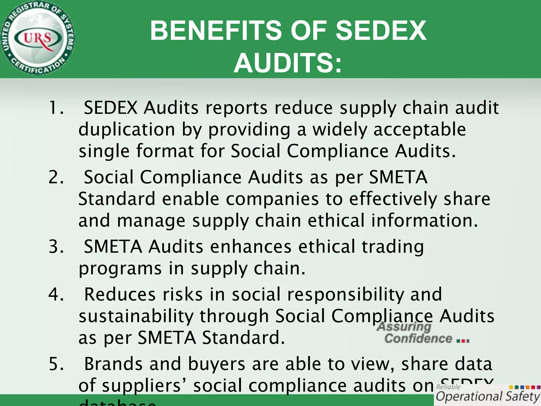 Sedex audit by urs india | PPT