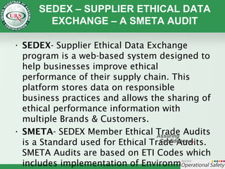 Sedex audit by urs india | PPT