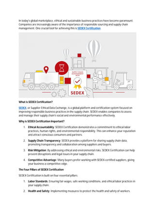 SEDEX Certification What is it and why is it important..pdf