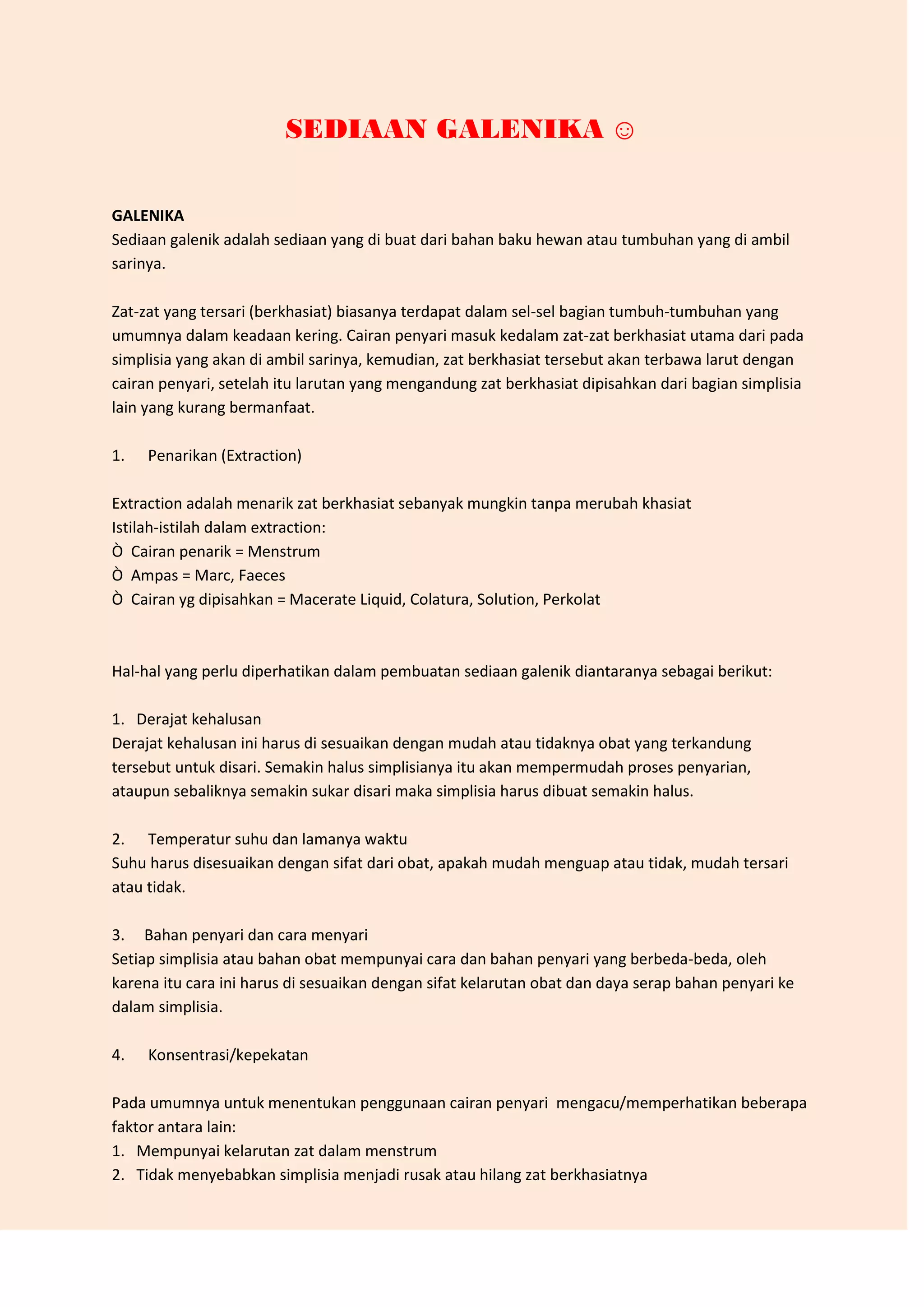 Sediaan galenika | DOCX