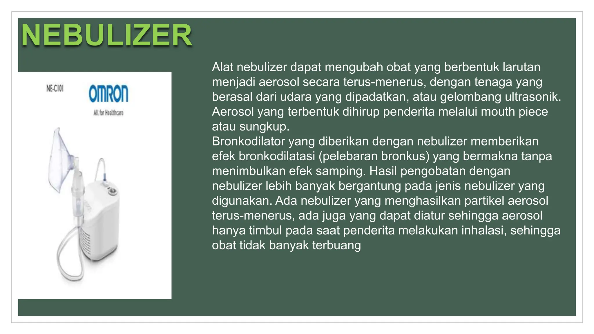 Sediaan inhalasi di farmasi rumah sakit I | PPTX