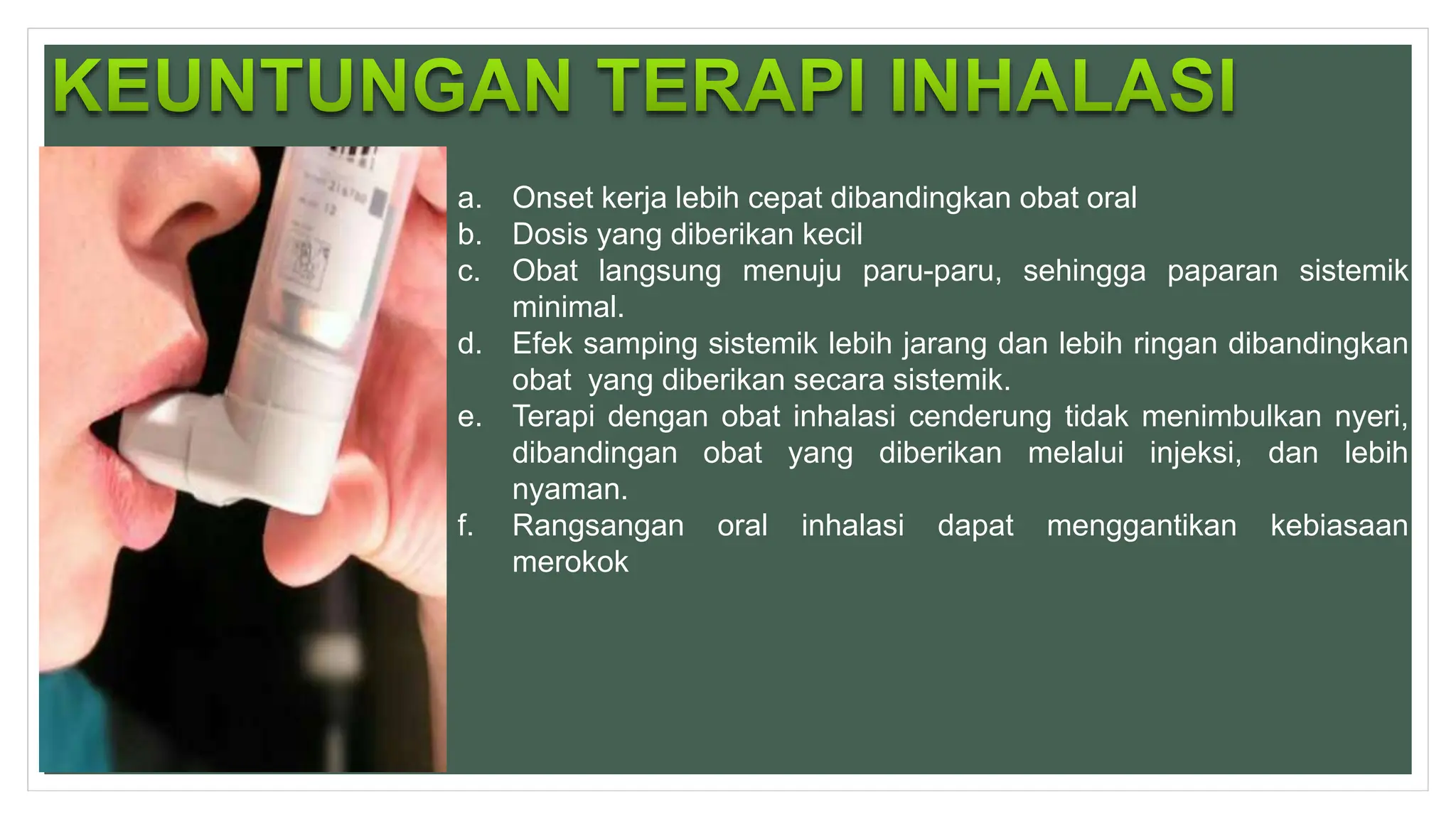 Sediaan inhalasi di farmasi rumah sakit I | PPTX