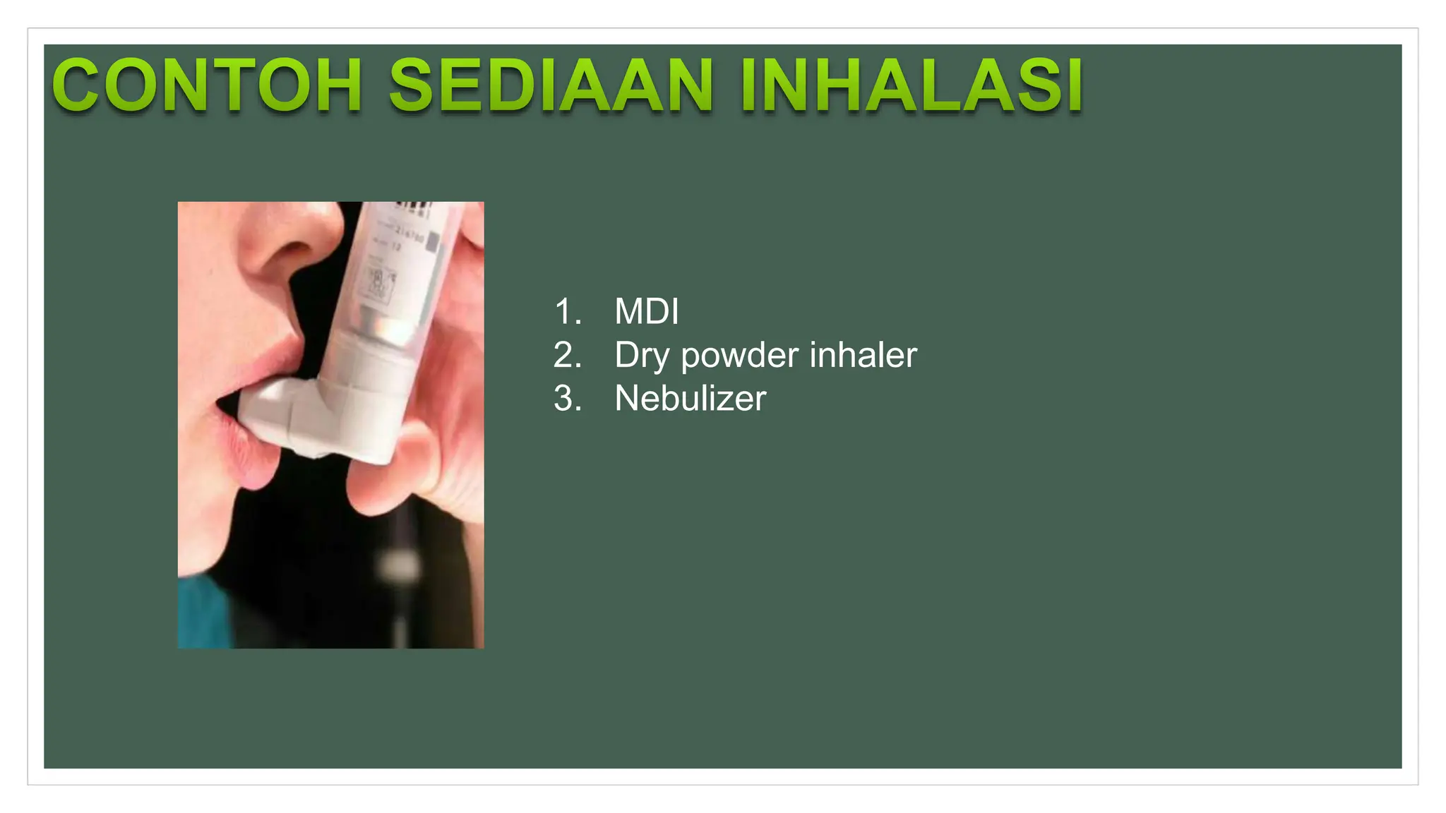 Sediaan inhalasi di farmasi rumah sakit I | PPTX
